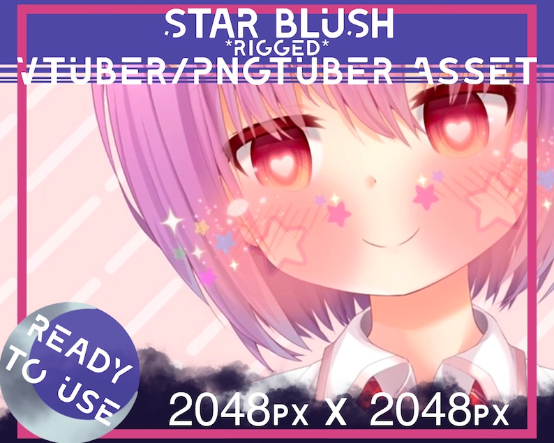 RIGGED Vtuber Asset, Vtuber Star Blush, Vtuber Makeup, Vtuber Blush ...
