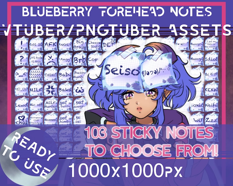 Vtuber Asset for Twitch Channel Points Redeem, Pngtuber Asset for Veadtube and Twitch Streamers ...