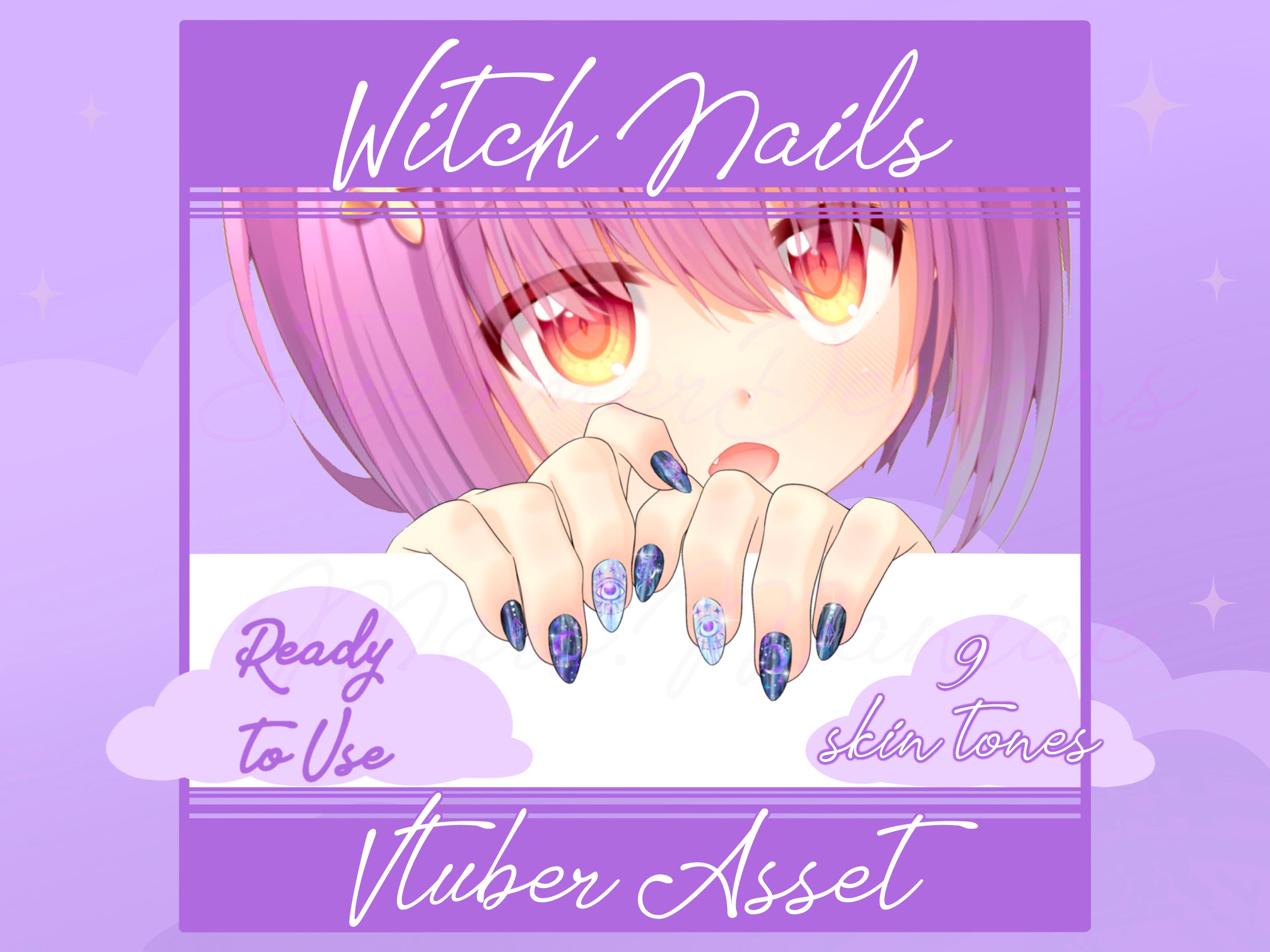 Vtuber Witch Nails Asset, Vtuber Asset, Vtuber Accessory, Vtuber Hand, Vtuber Cute, Vtuber ...