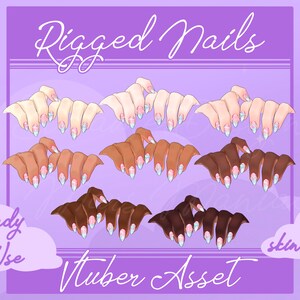 Vtuber Cute Nails Asset, Vtuber Asset, Vtuber Accessory, Vtuber Hand ...