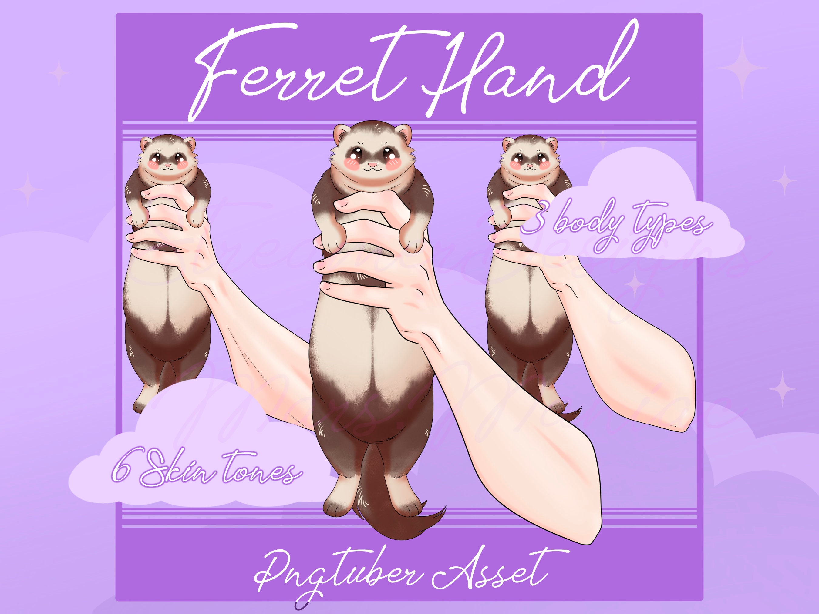 Vtuber Ferret Hand, Vtuber Hands, Vtuber Arms, Vtuber Animal Asset, Vtuber Asset, Vtuber ...