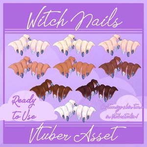 Vtuber Witch Nails Asset, Vtuber Asset, Vtuber Accessory, Vtuber Hand ...