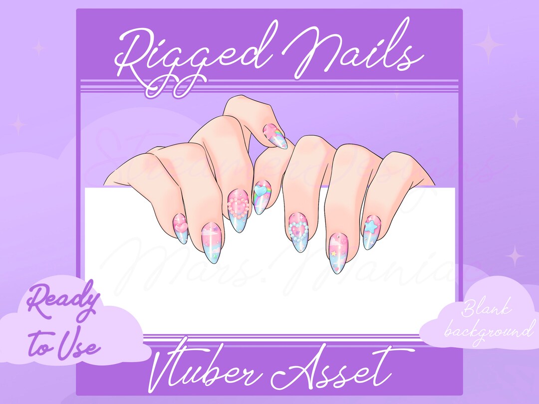 Vtuber Cute Nails Asset, Vtuber Asset, Vtuber Accessory, Vtuber Hand ...