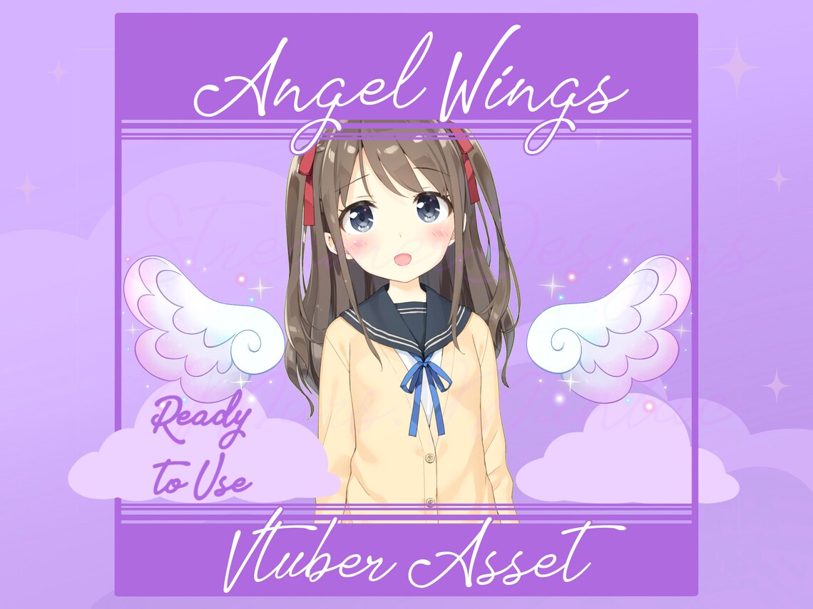 RIGGED Vtuber Asset, Vtuber Angel Wings, Vtuber Hats, Vtuber Wings ...