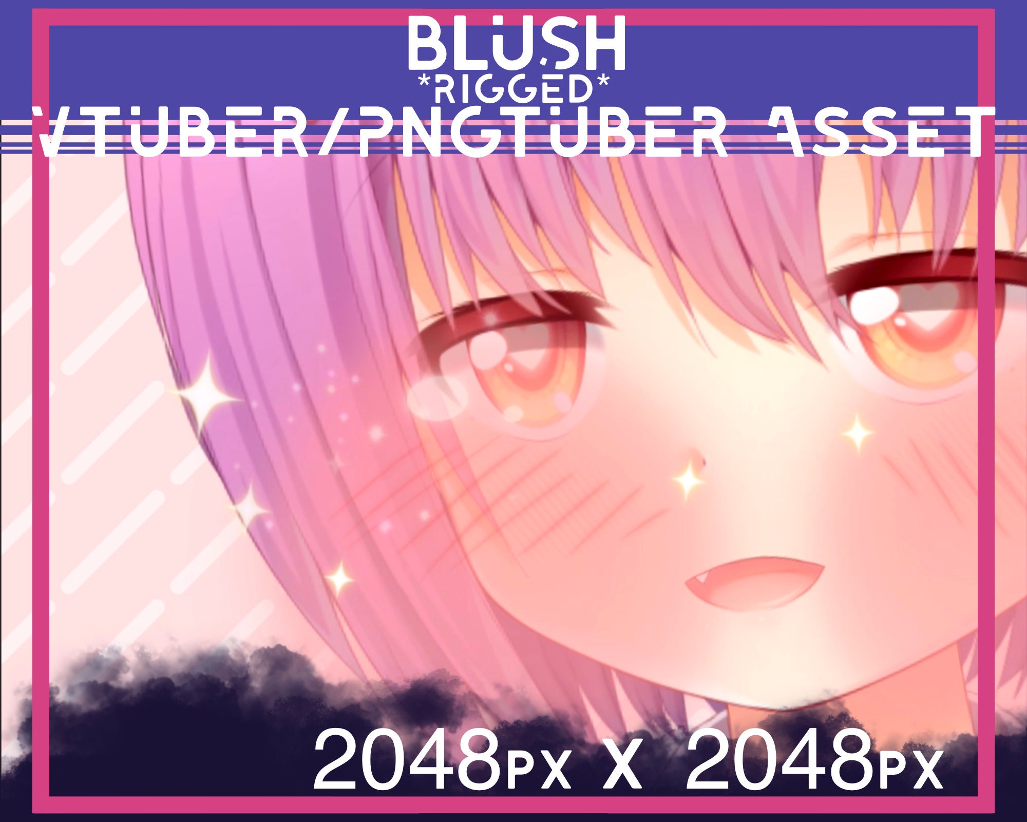 RIGGED Vtuber Asset, Vtuber Blush, Vtuber Makeup, Vtuber Blush Asset ...