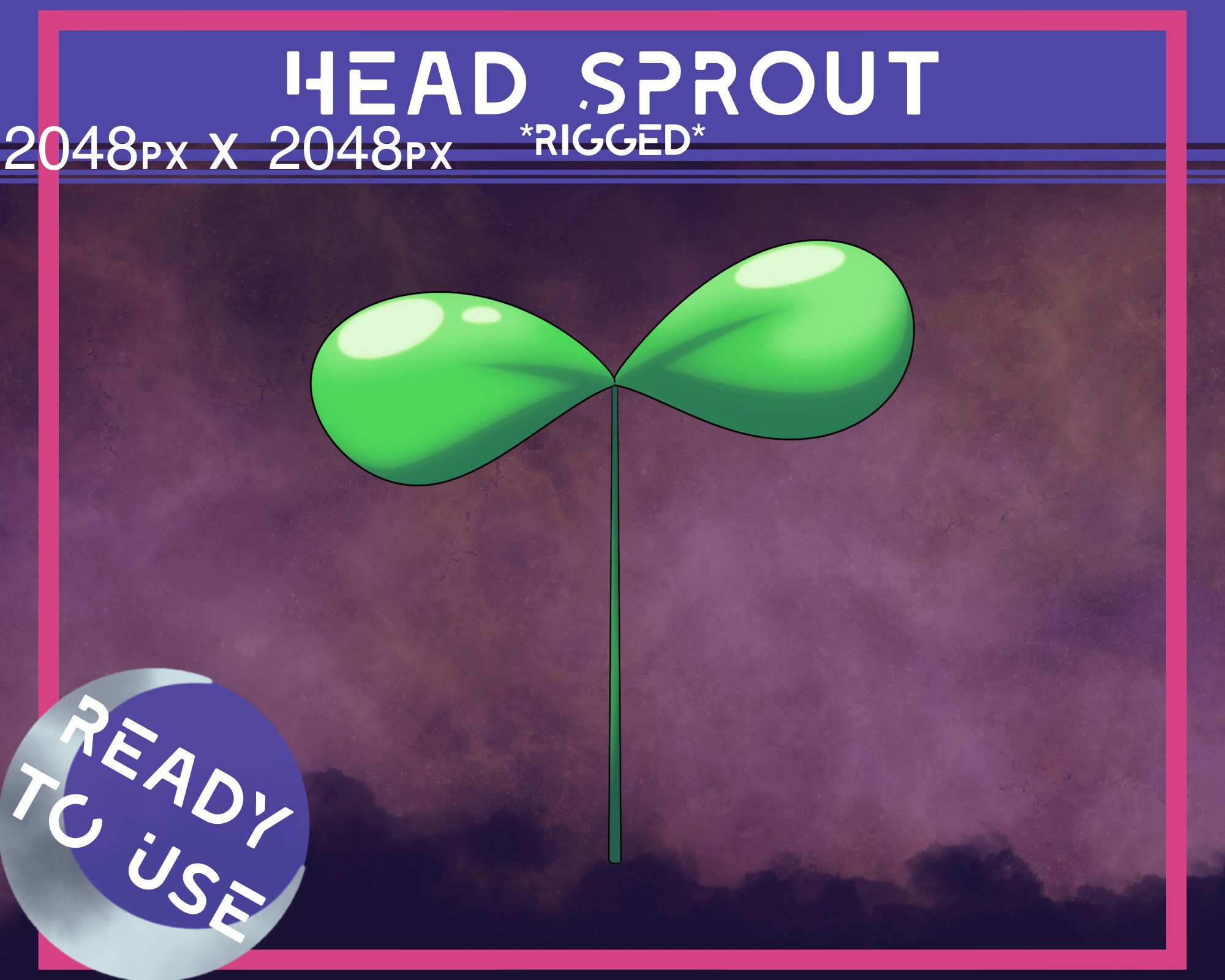 RIGGED Vtuber Asset, Vtuber Plant, Vtuber Sprout, Vtuber Head Sprout ...