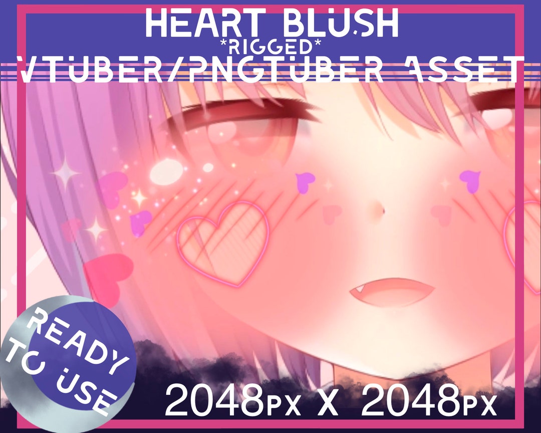 RIGGED Vtuber Asset, Vtuber Heart Blush, Vtuber Makeup, Vtuber Blush ...