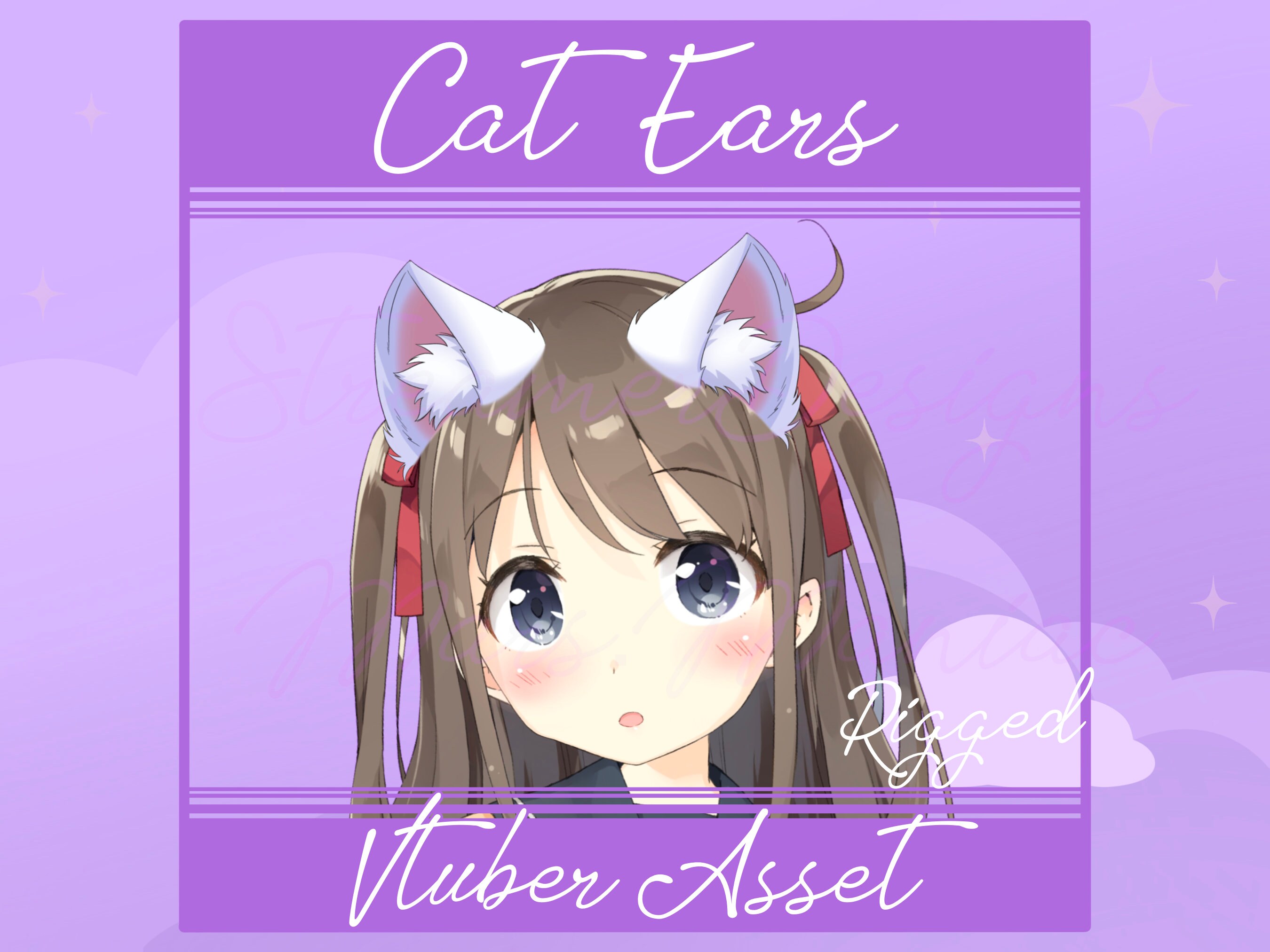 Vtuber Cat Ears Asset, Vtuber Asset, Vtuber Accessory, Vtuber Live2d ...