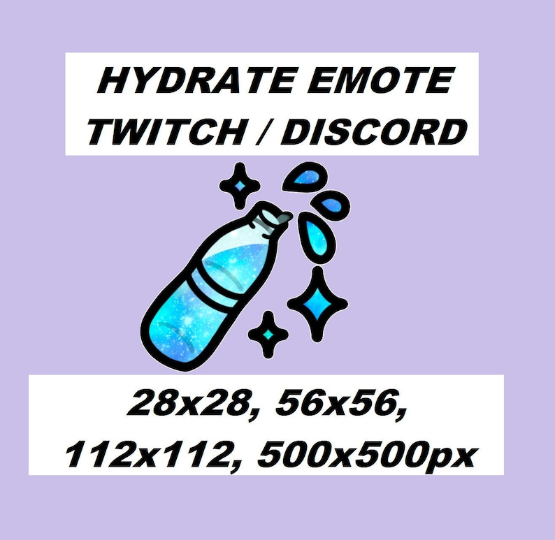 Twitch Hydrate Drink Emote, Discord Emote, Funny Anime Kawaii Streamer ...
