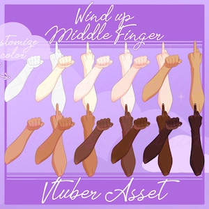 Vtuber Asset Middle Finger Wind Up, Vtuber Funny, Vtuber Accessory ...