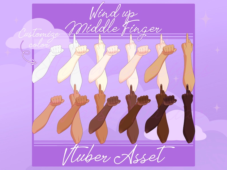 Vtuber Asset Middle Finger Wind Up, Vtuber Funny, Vtuber Accessory ...