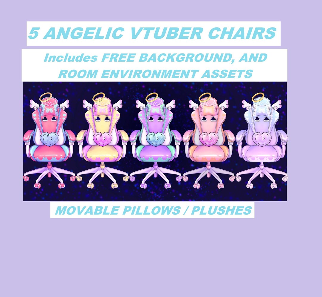 Vtuber Asset, Vtuber Gaming Chairs Background Room Asset, Angelic ...