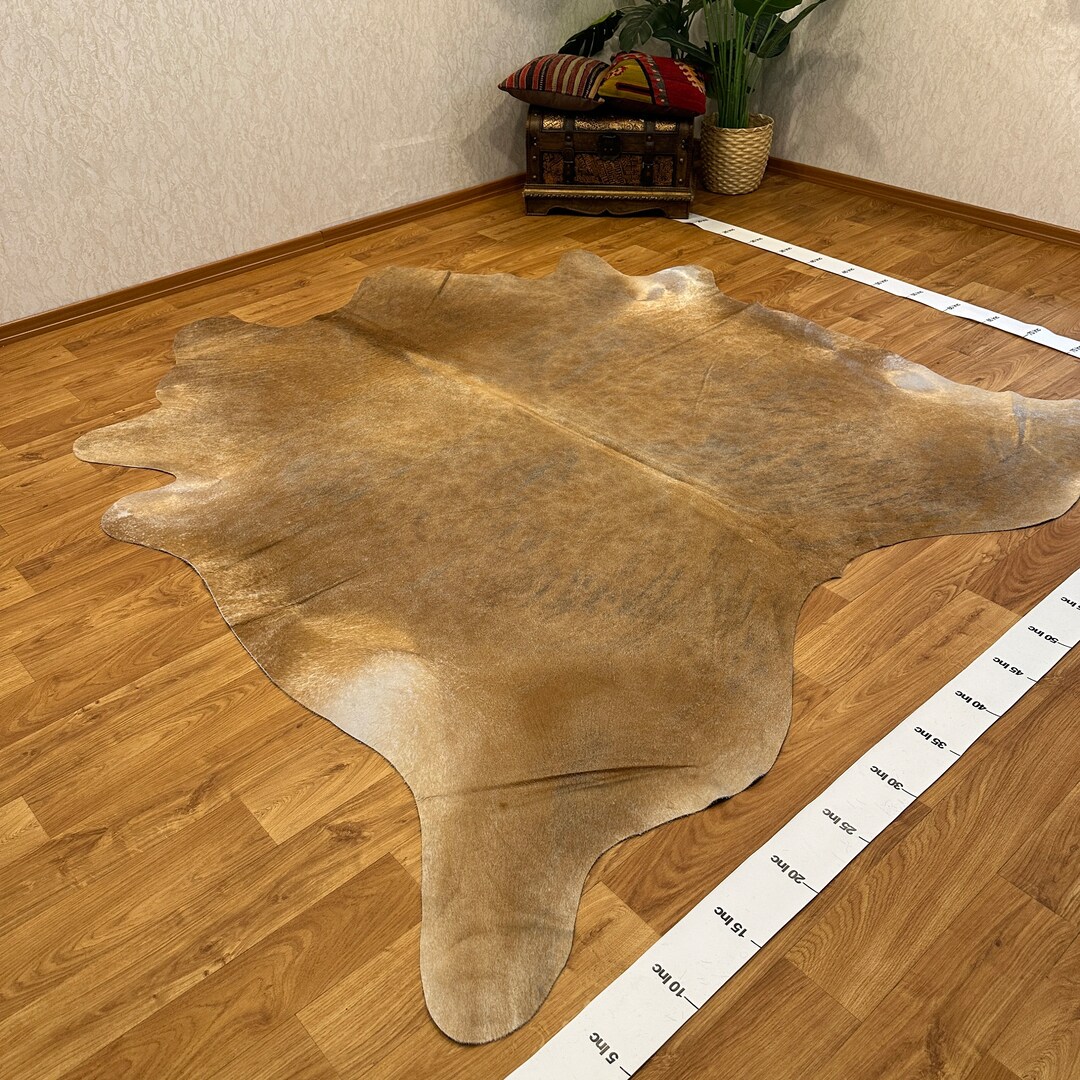 Genuine Large Light Brown Cream Brazilian Cowhide Rug Natural Hair Real ...