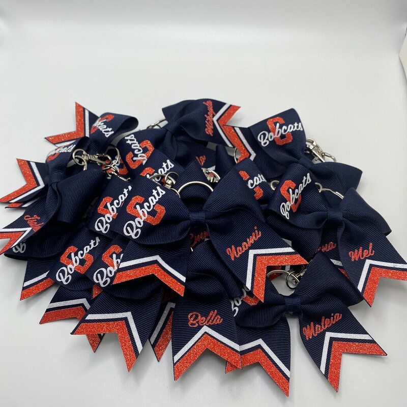 Cheer Bow Key Chain - Etsy