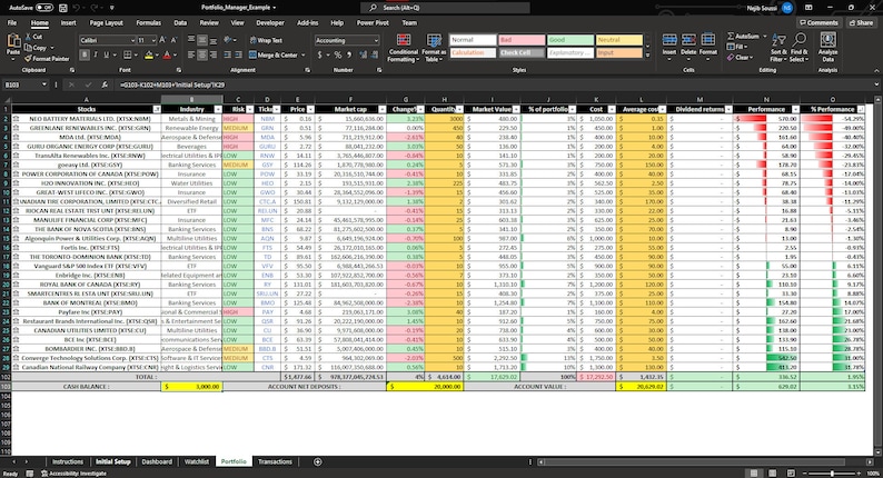 NEW AND IMPROVED Stock Portfolio Tracker, Portfolio Management ...