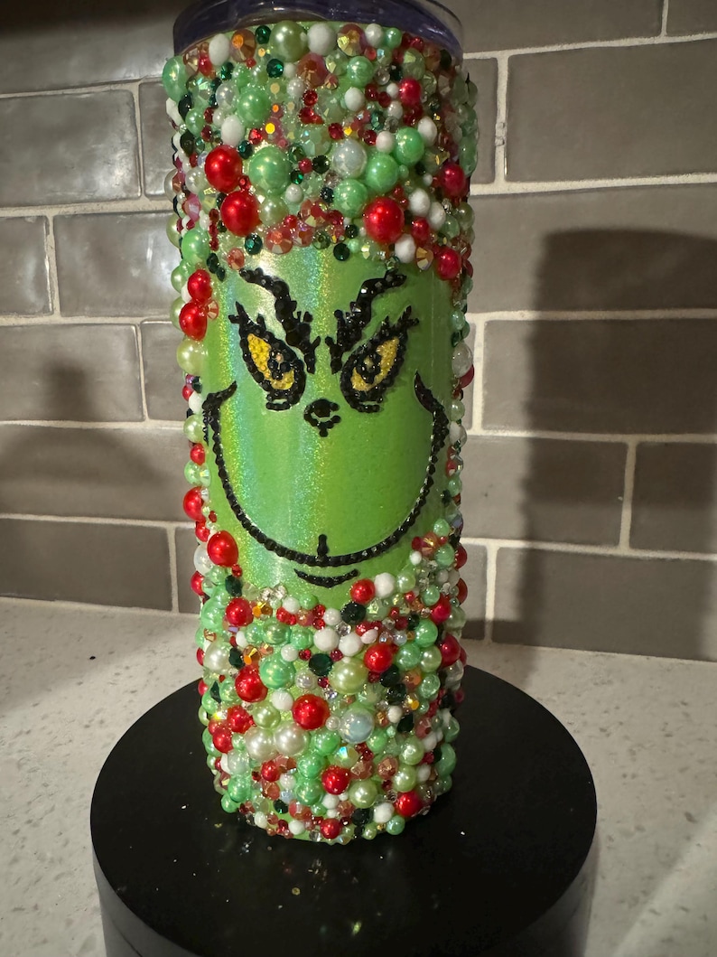Bling Grinch Tumbler/christmas Water Bottle/grinch/rhinestone Grinch - Etsy