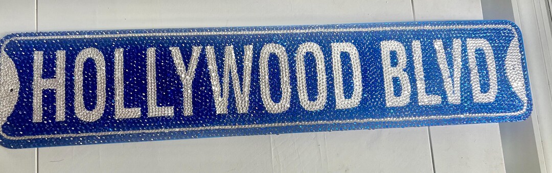 Rhinestone Street Sign/bling Hollywood Sign/glamour Hollywood - Etsy