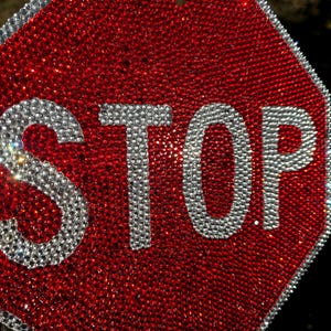 Rhinestone Stop Sign/bling Stop Sign/crystal Sign - Etsy