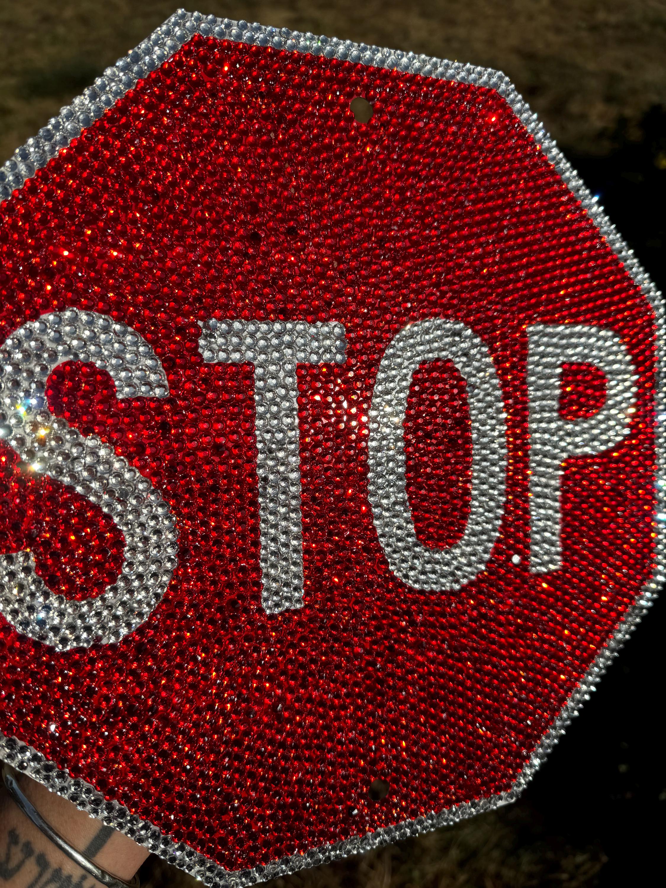 Rhinestone Stop Sign/bling Stop Sign/crystal Sign - Etsy