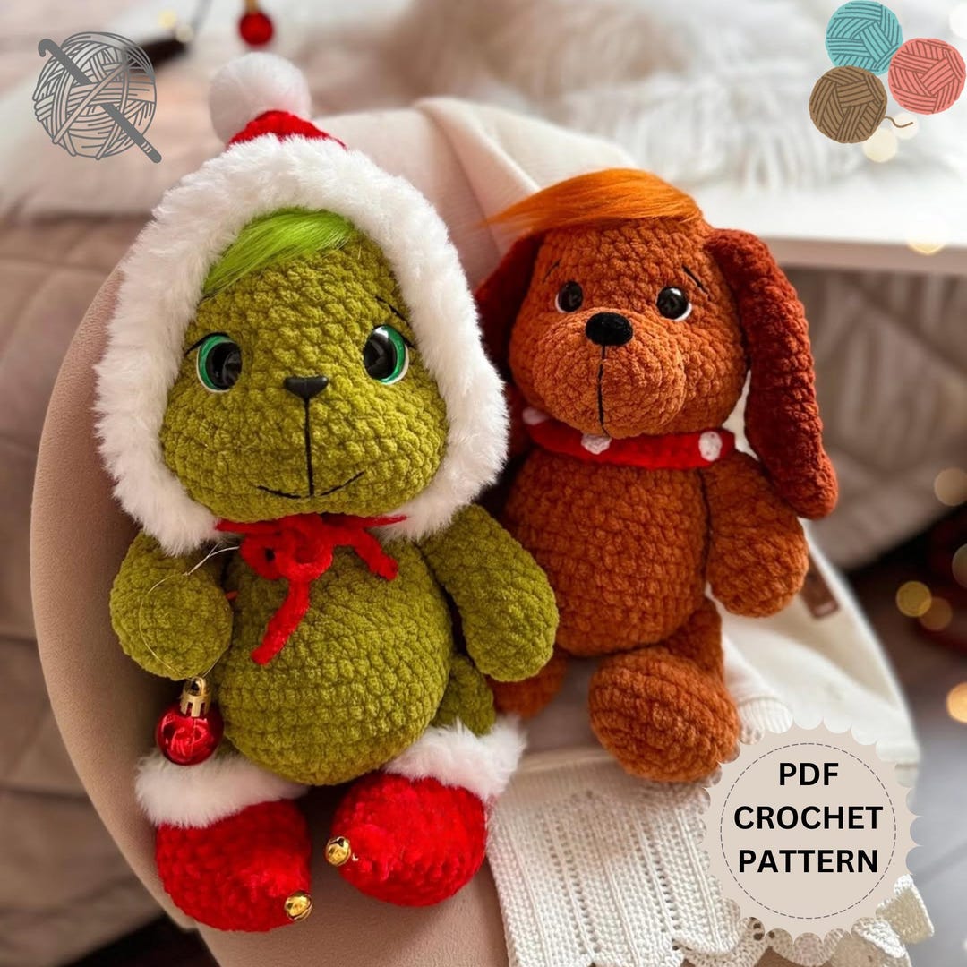 2 in 1 Grinch and Max Crochet Pattern, Dog Max Crochet Pattern ...