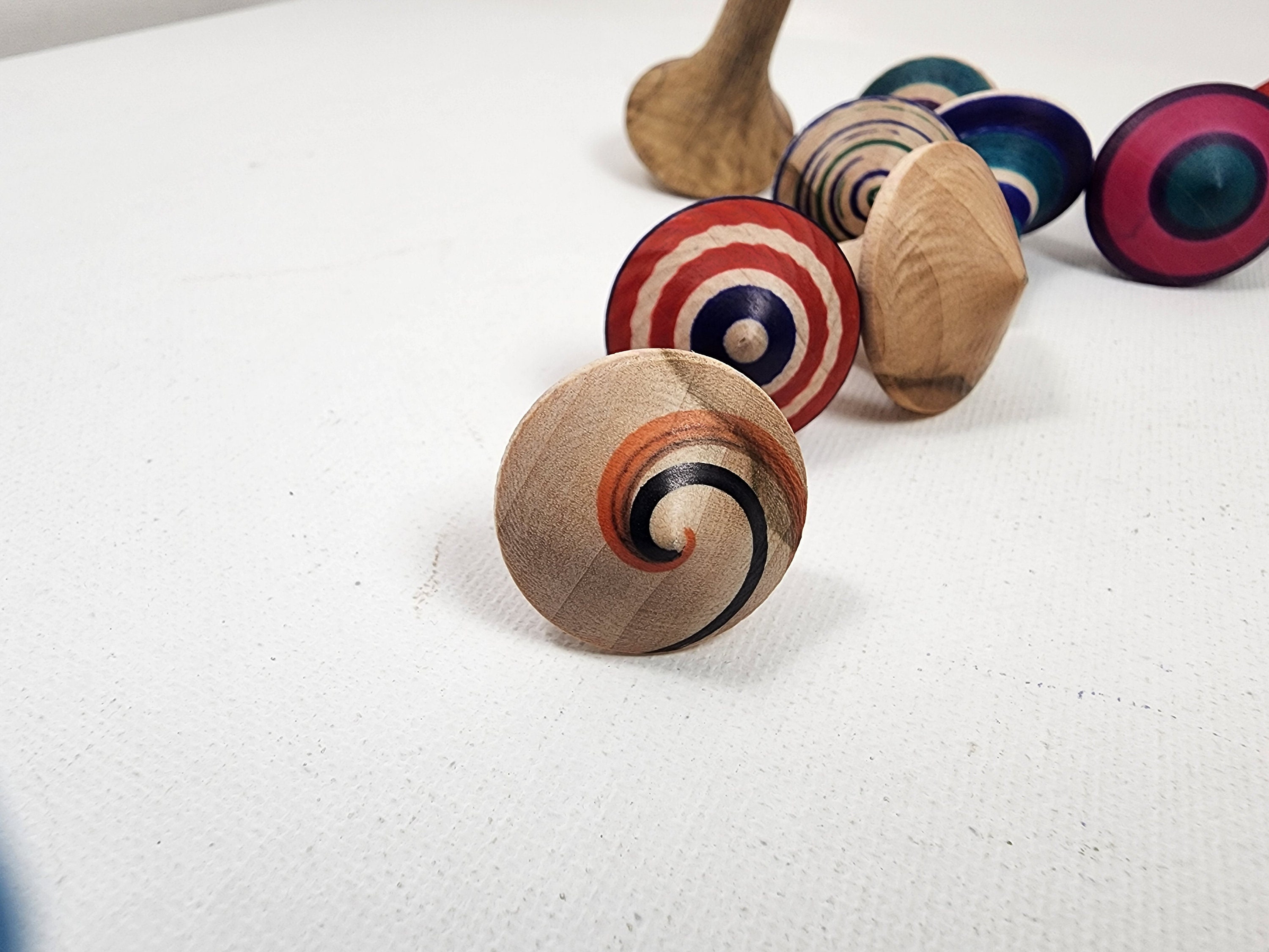 Small Wooden Spin Tops, Stocking Stuffer Hard Maple Top, Toy Tops ...