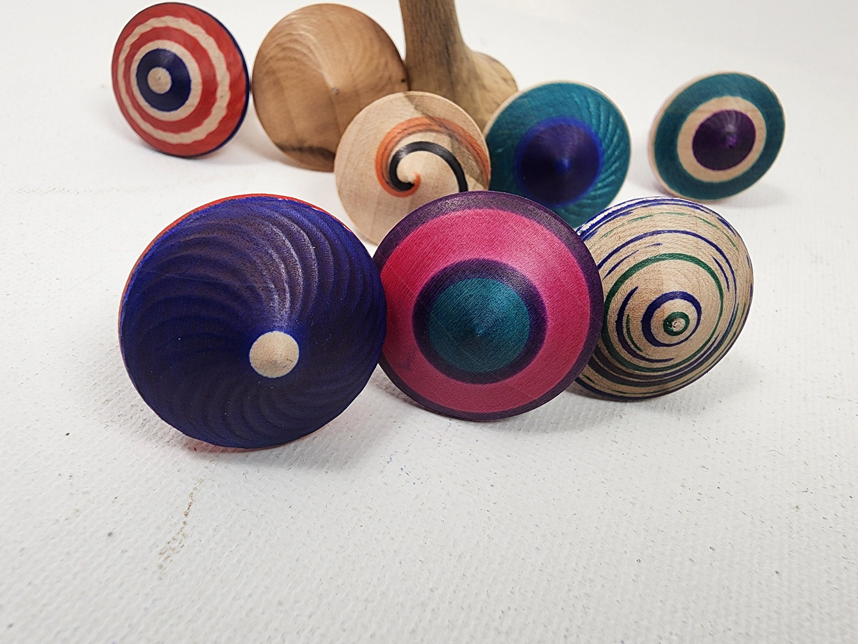 Small Wooden Spin Tops, Stocking Stuffer Hard Maple Top, Toy Tops ...