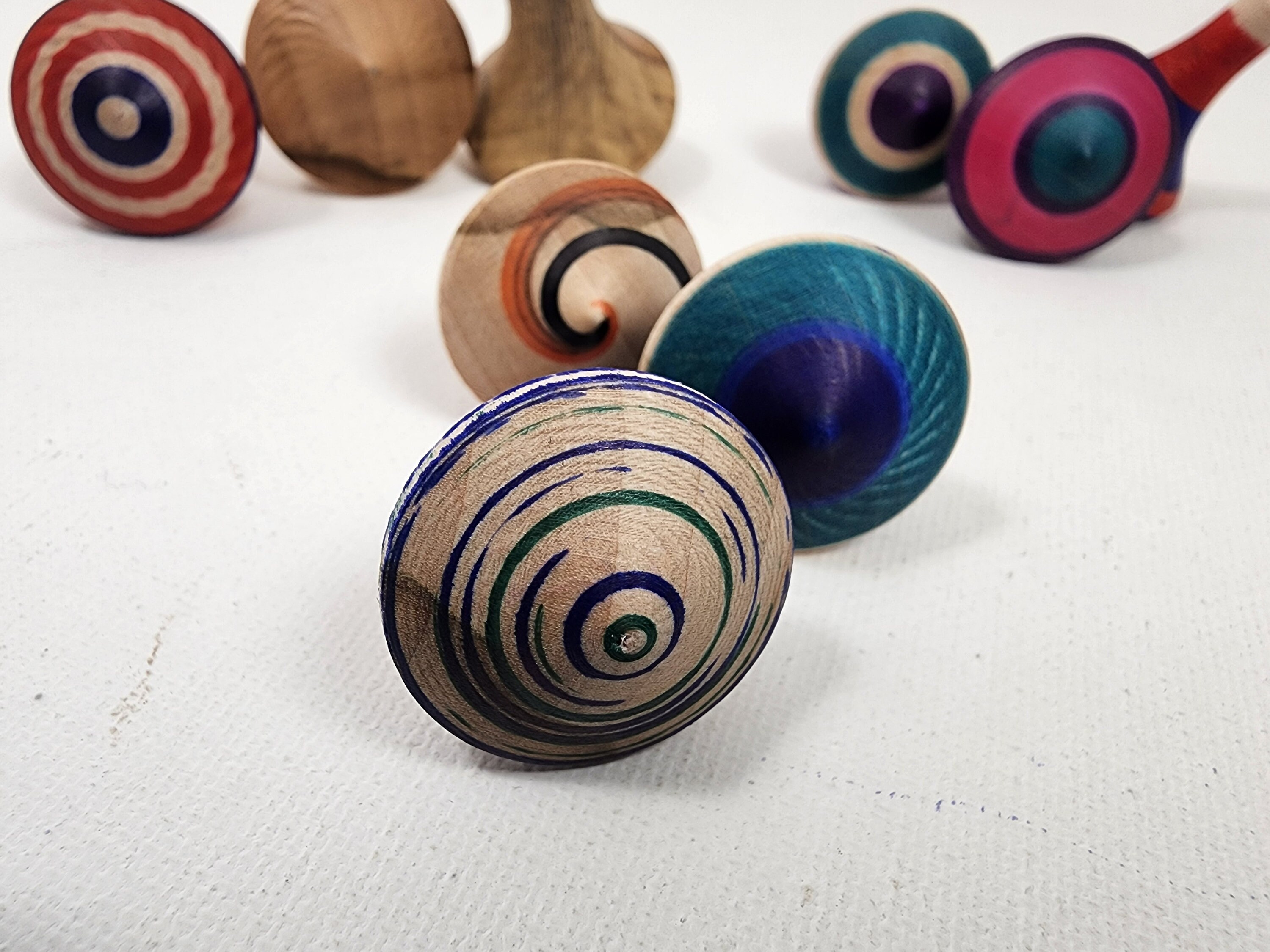 Small Wooden Spin Tops, Stocking Stuffer Hard Maple Top, Toy Tops ...