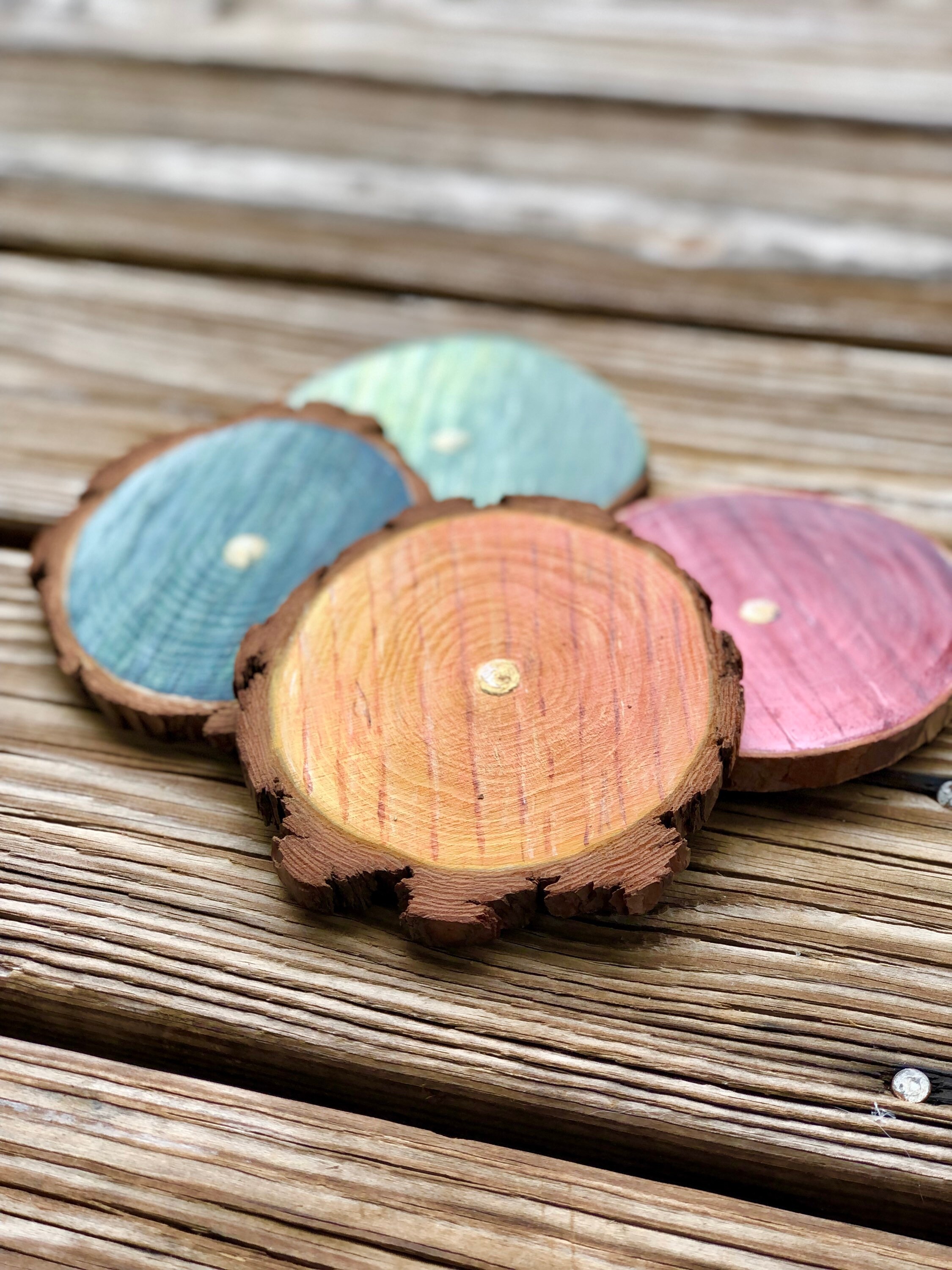 Hobbit Hole Door Coasters, Set of Four, Hand-painted on Pine, Colors as ...