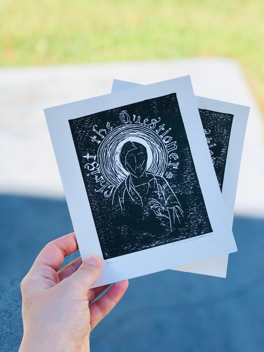 Christ the Questioner, Original Linocut Print, Ink on Archival Paper ...