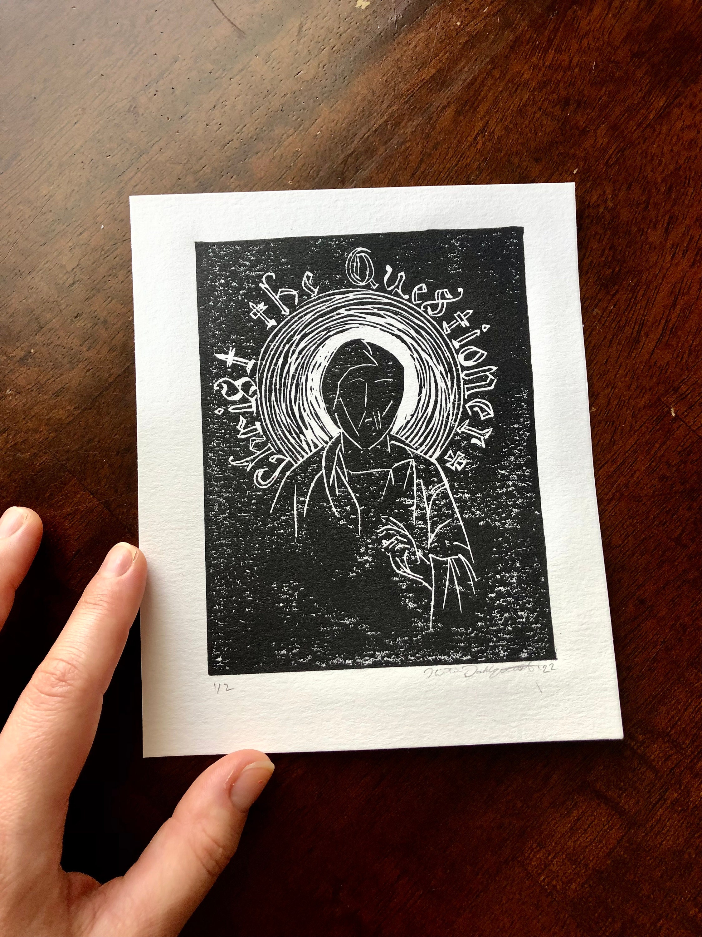 Christ the Questioner, Original Linocut Print, Ink on Archival Paper ...