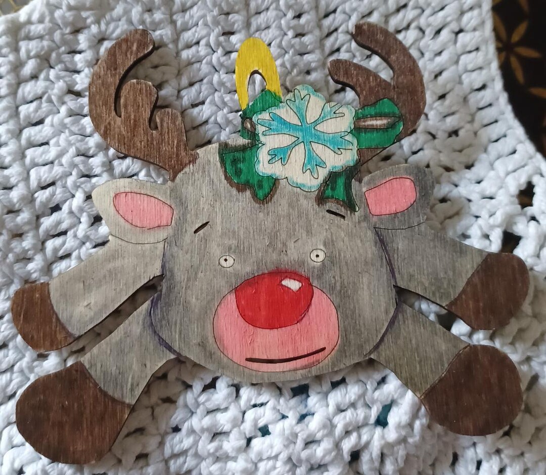Reindeer Slipped on the Ice in Winter, 3d File: Dxf for Laser Cnc, Svg ...