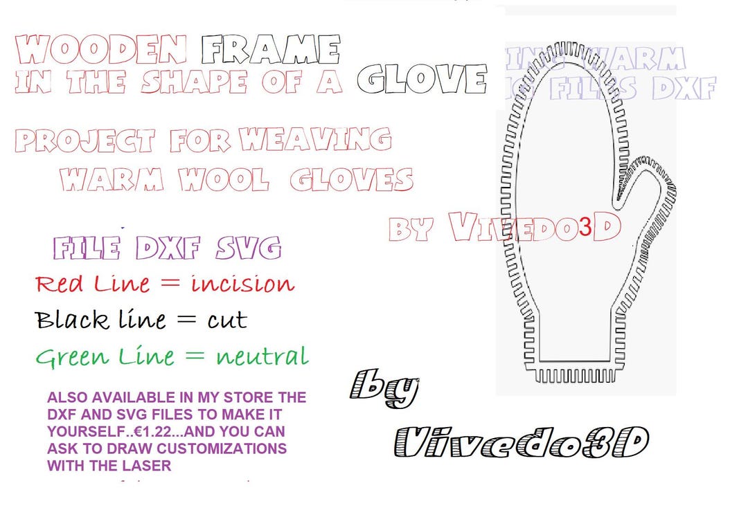 WOODEN FRAME Loom in the Shape of a GLOVE, Project for Weaving Warm ...