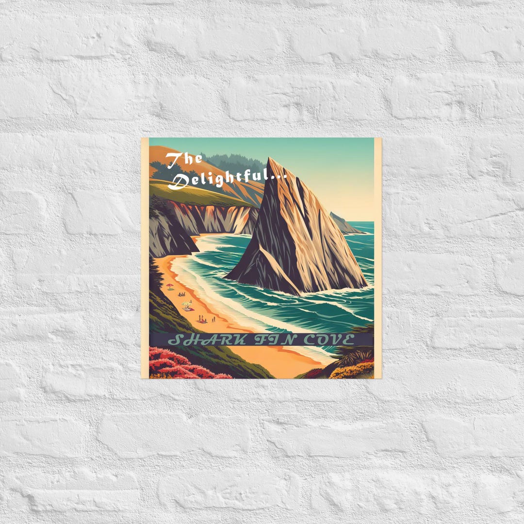 Shark Fin Cove Retro Pulp Fiction Poster - Etsy