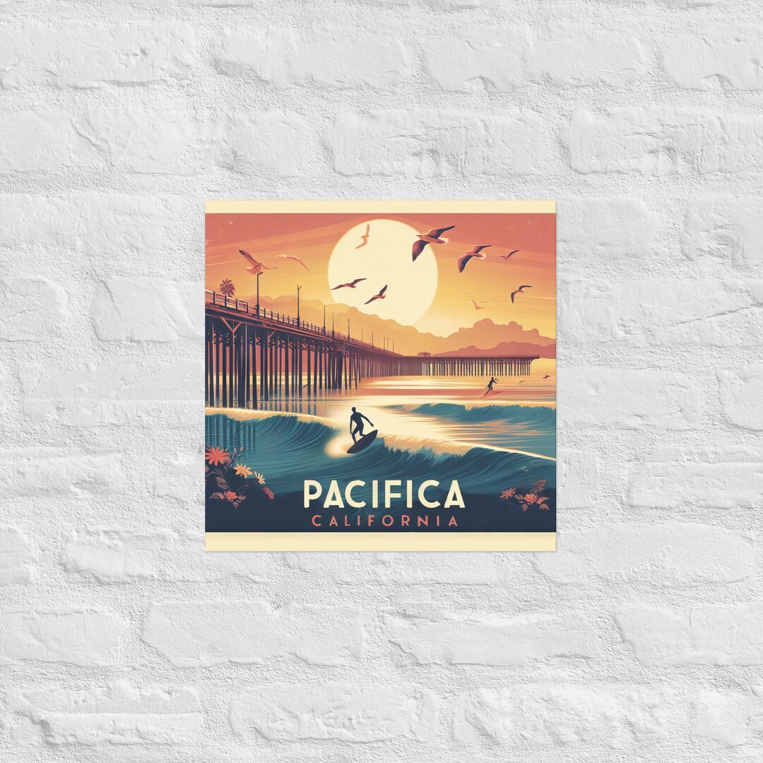 Pacifica Retro Poster - Etsy