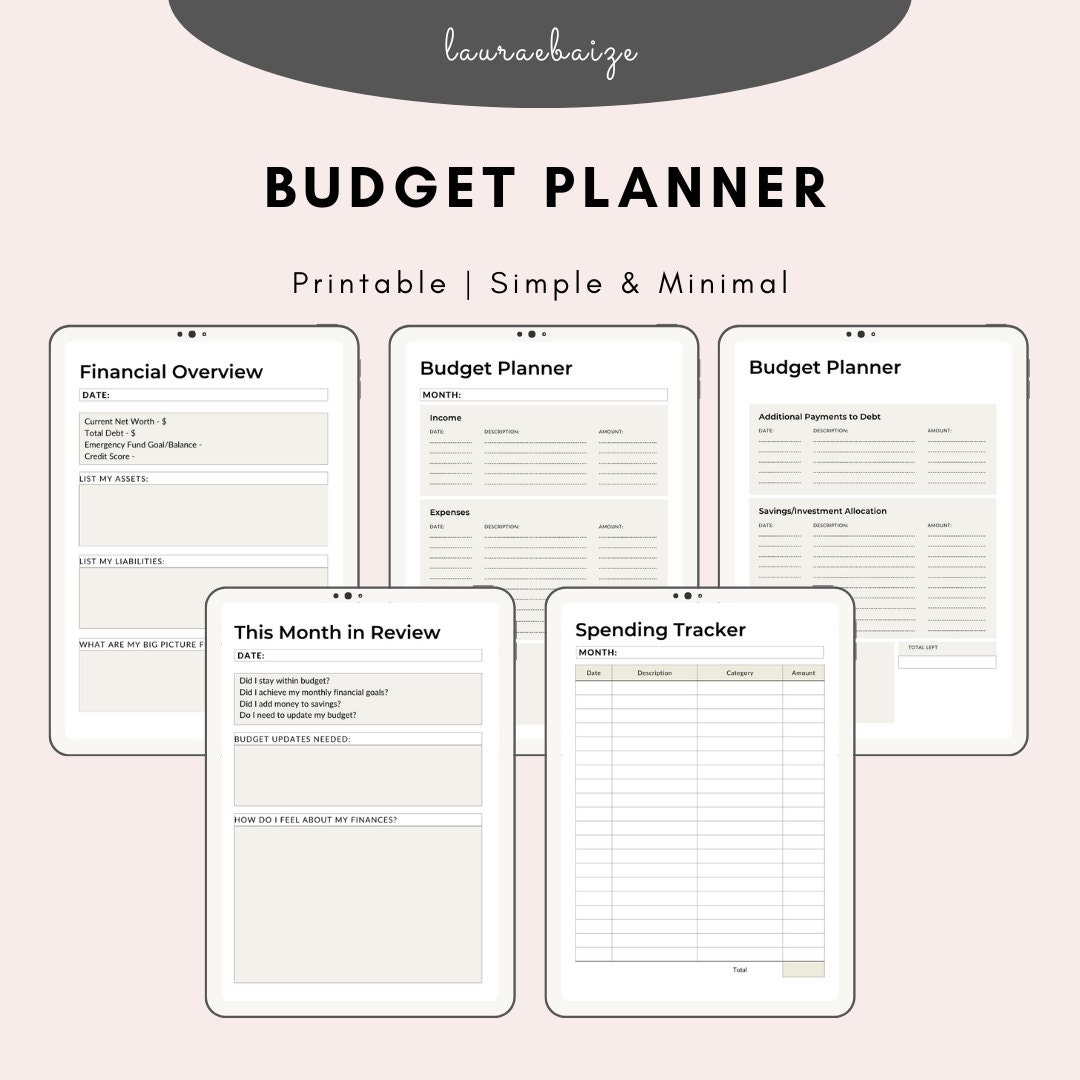 Simple Budget Planner: Budget Templates Financial Tracker - Etsy