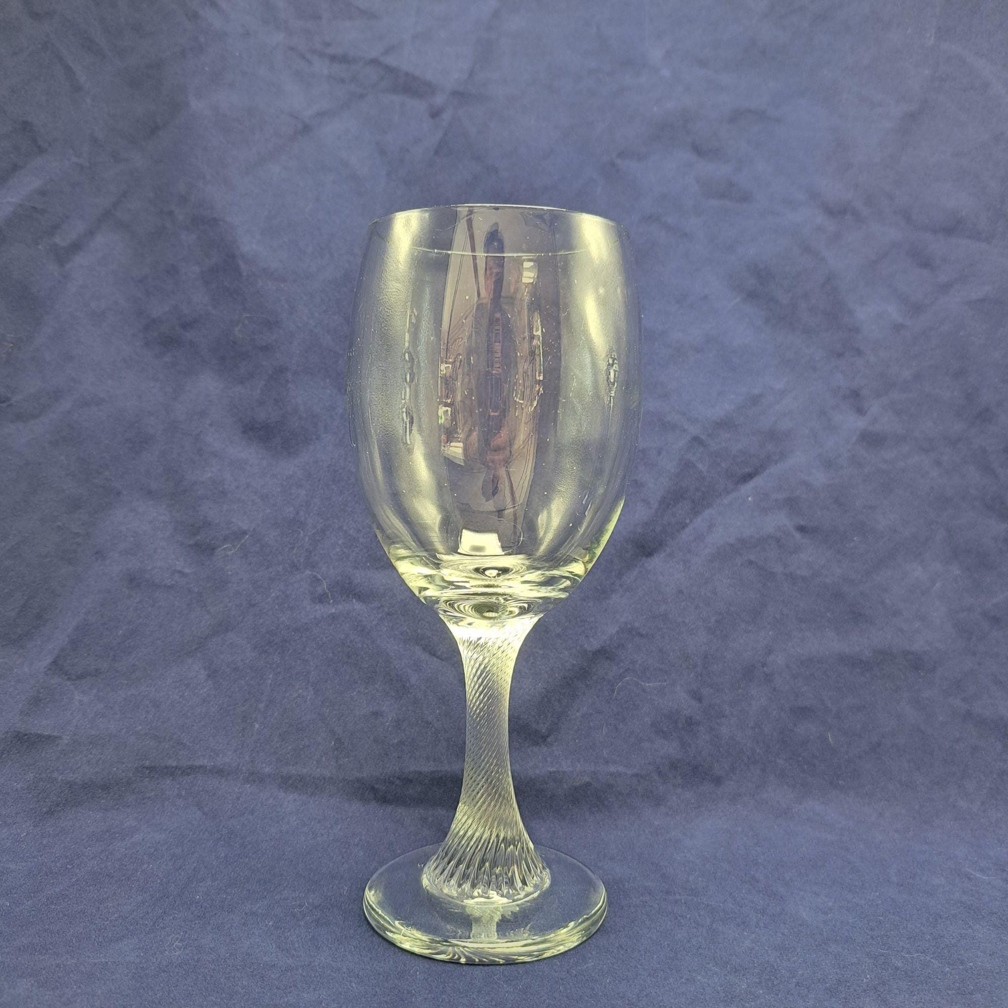 Vintage Twisted Stem Clear Glass Water Goblet - Etsy