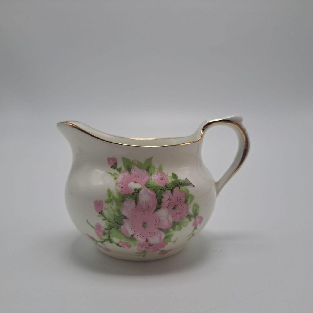 Royal Sutherland English Bone China Creamer Peach Blossom Floral - Etsy