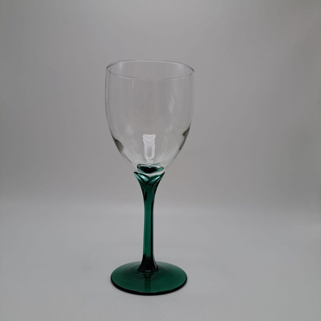 Libbey Domaine Green Juniper Stemmed Water Glass - Etsy