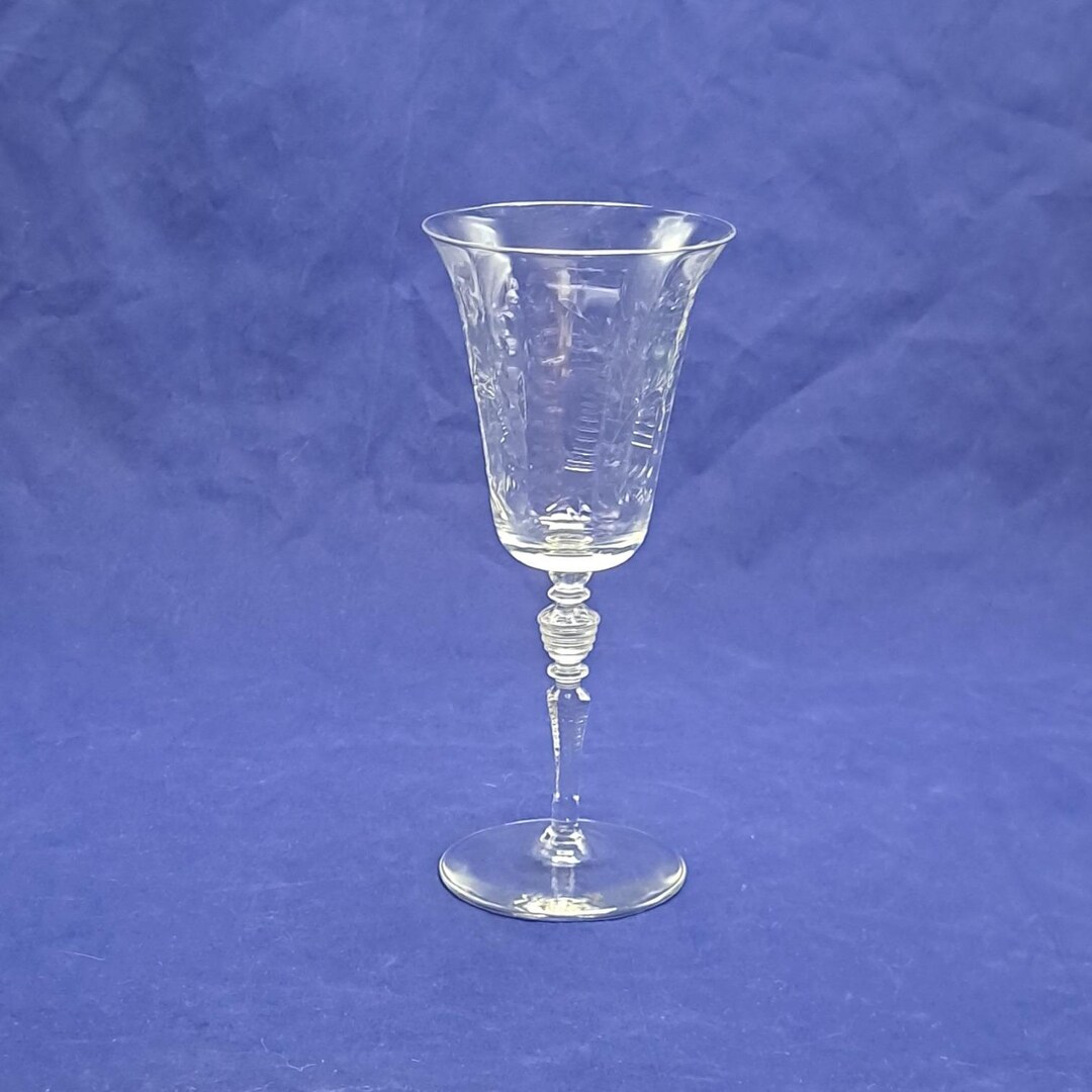 Rock Sharpe Rembrandt Water Goblet Etched Crystal Glassware Collectible ...