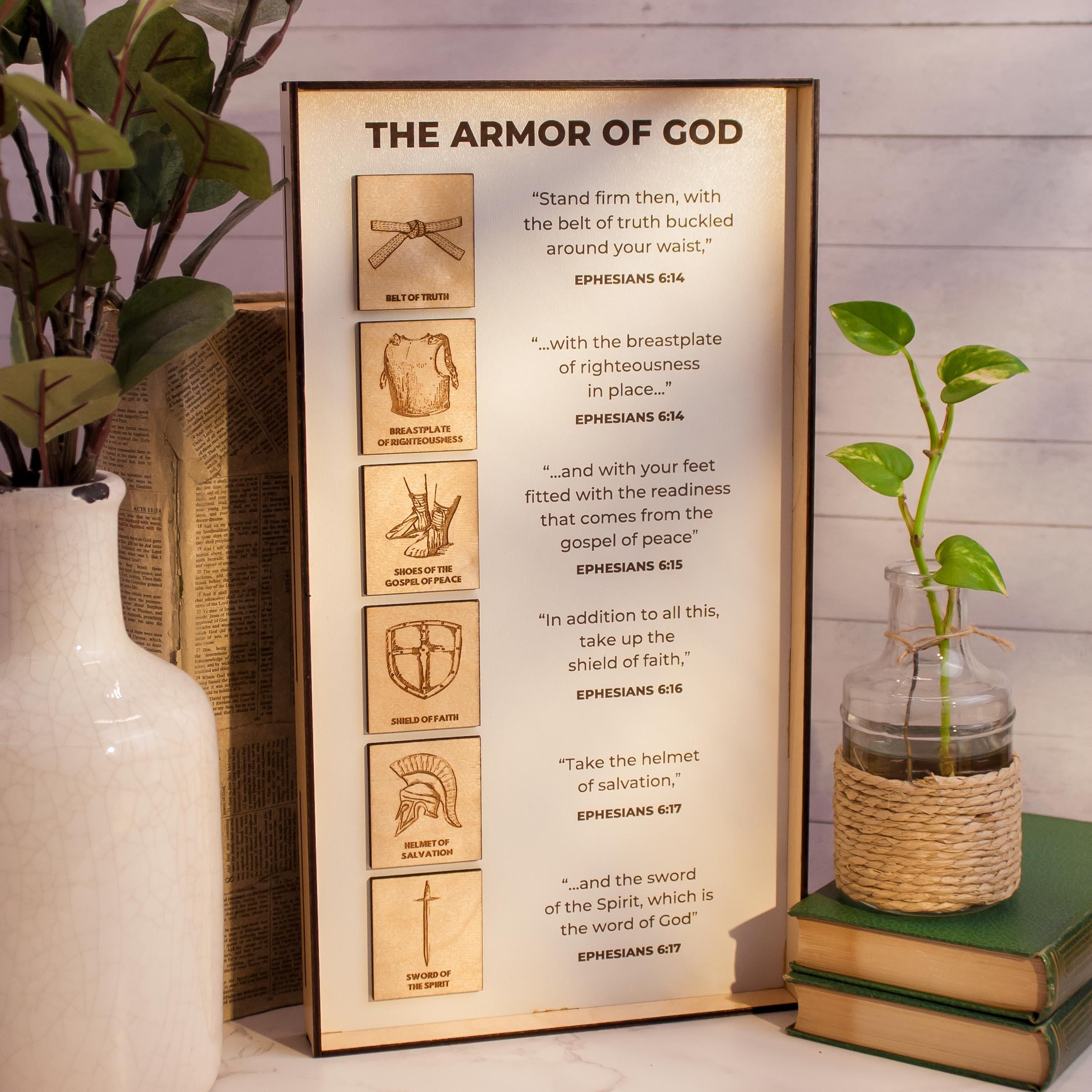 Armor of God Wooden Frame: Rustic Christian Wall Art - Etsy