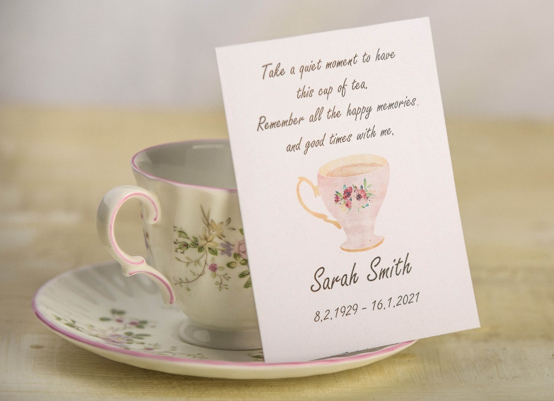 Personalised Funeral Tea Bag Cup of Tea Packets Favour - Etsy UK