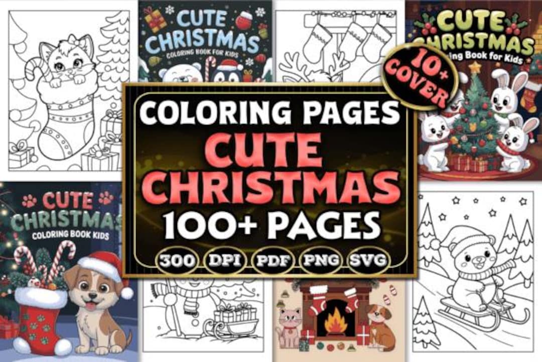 Xmas Corner: Cute Adorable Designs of Cozy Christmas Spaces Coloring ...