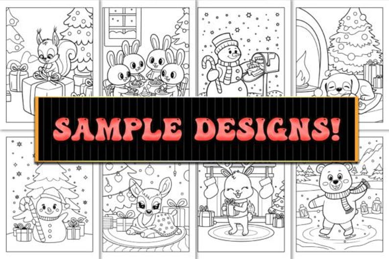 Xmas Corner: Cute Adorable Designs of Cozy Christmas Spaces Coloring ...