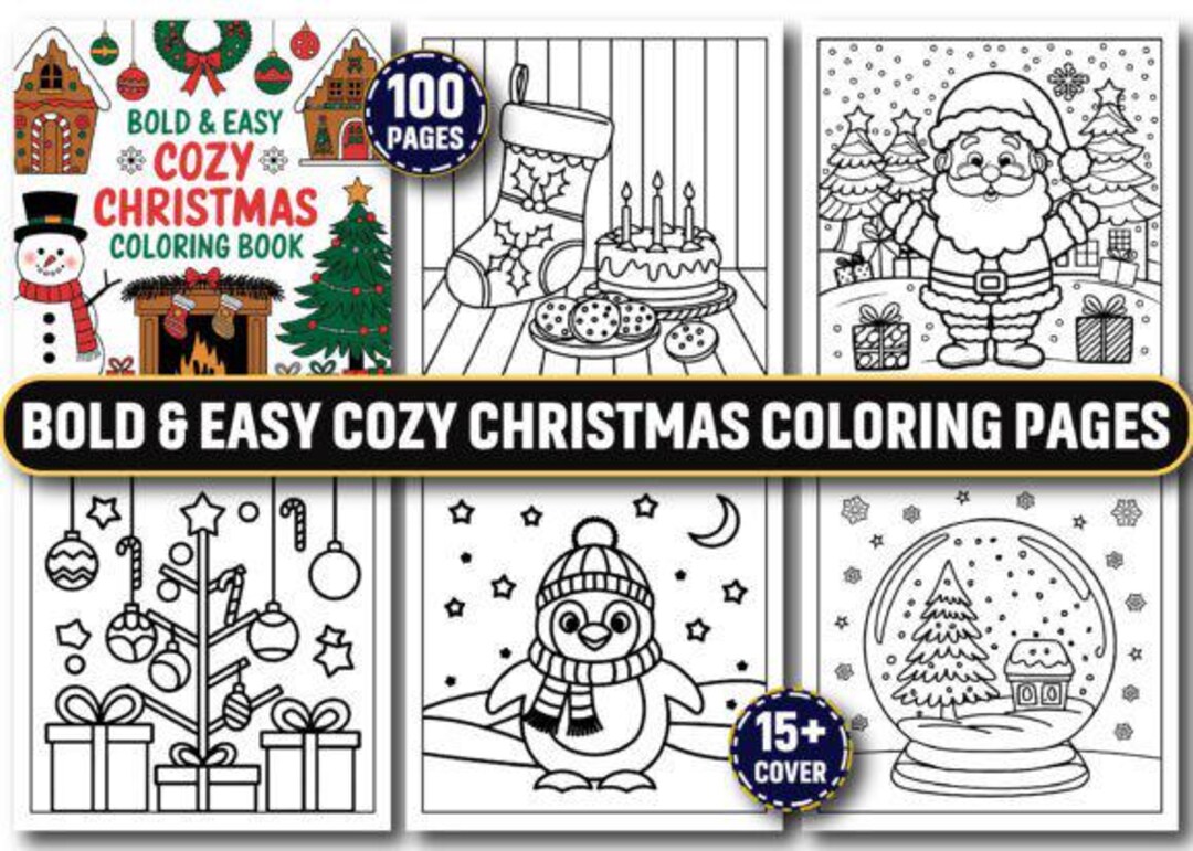 Cozy Christmas Coloring Pages 100 Printable Coloring Pages Cozy Season ...