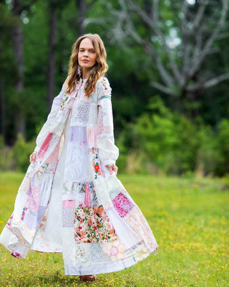 One of a Kind Patchwork Duster Size Small Vintage Up-cycle Liberty Tana ...