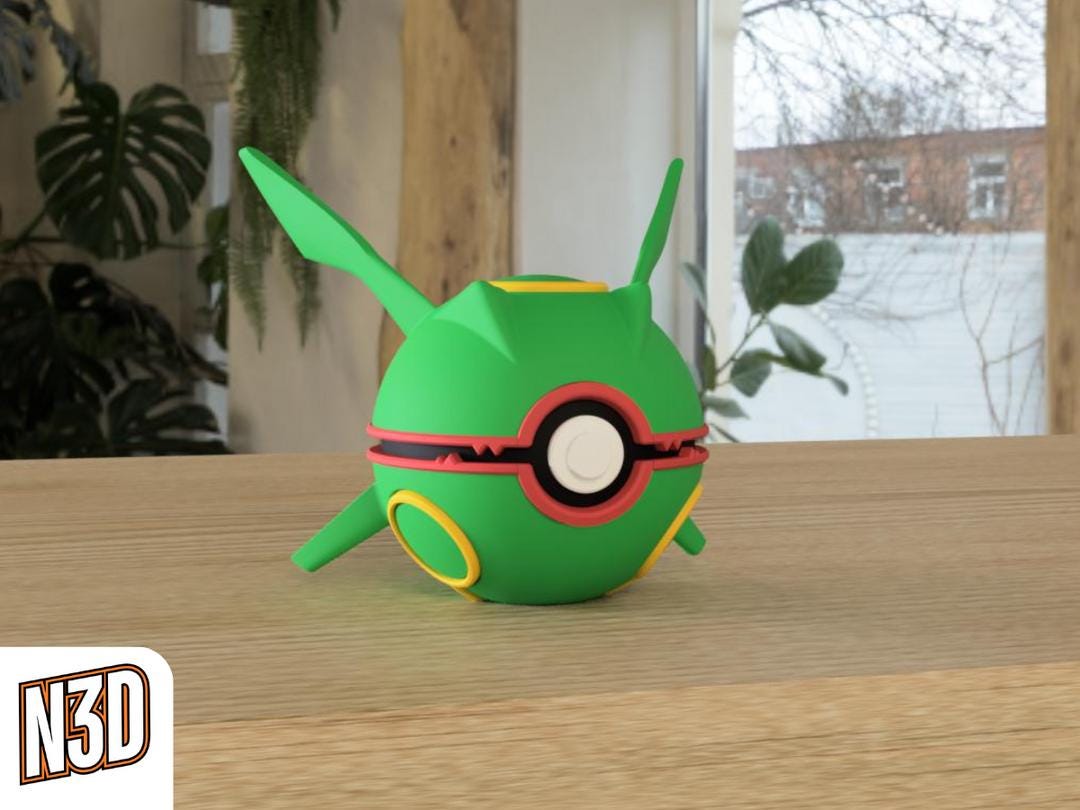 Rayquaza Custom Pokeball - 3D Printed Pokemon Collectible - Etsy