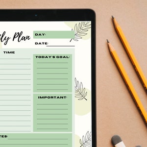 Plant Daily Planner To-do List Organizer PDF Printable Download - Etsy