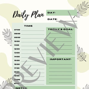 Plant Daily Planner To-do List Organizer PDF Printable Download - Etsy