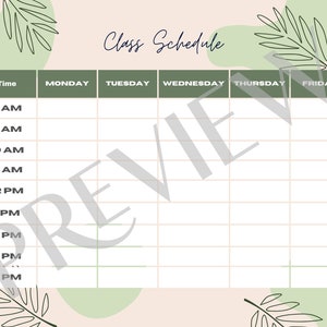 Plant Themed Class Planner for University College School Students PDF ...