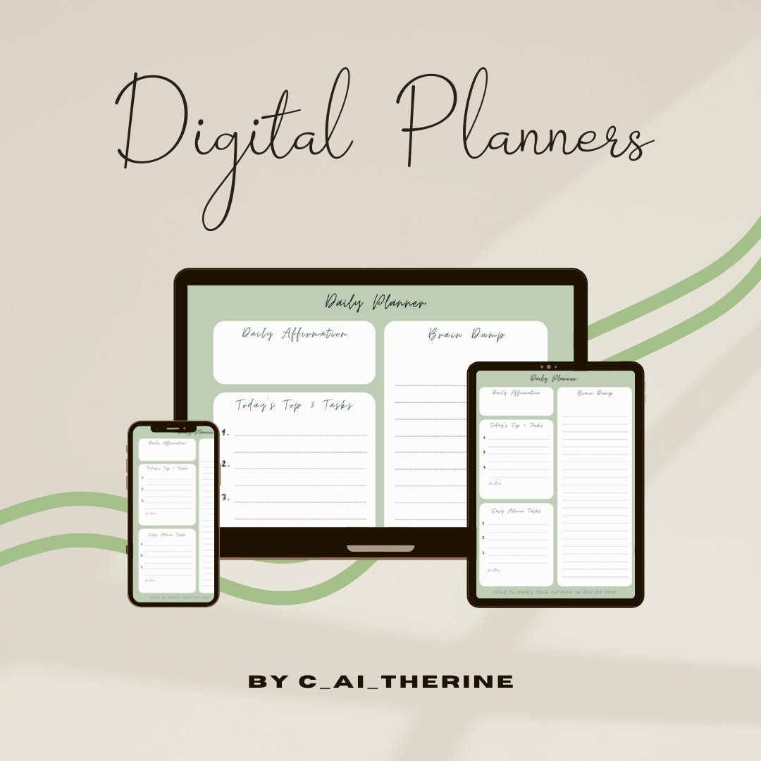 Printable Green Daily Planner for Students PDF Digital - Etsy